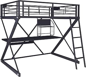 Amazon.com: Powell Furniture Powell Z-Bedroom Loft Study Full Size Bunk ...