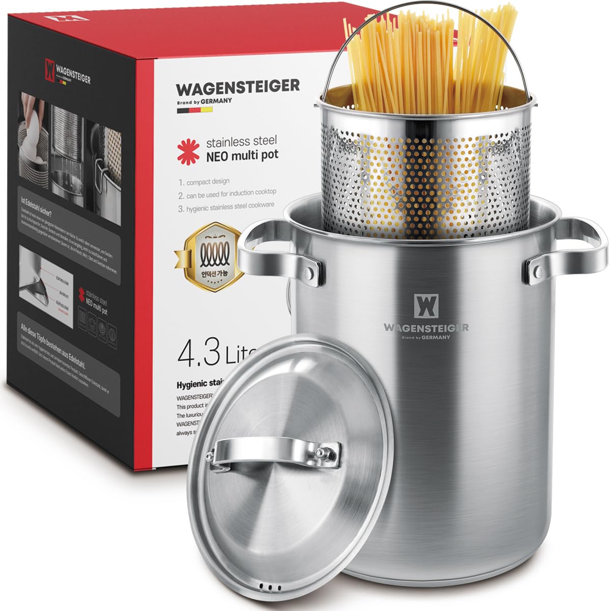 WAGENSTEIGER Premium Stainless Steel Asparagus Steamer Pot or Spaghetti ...