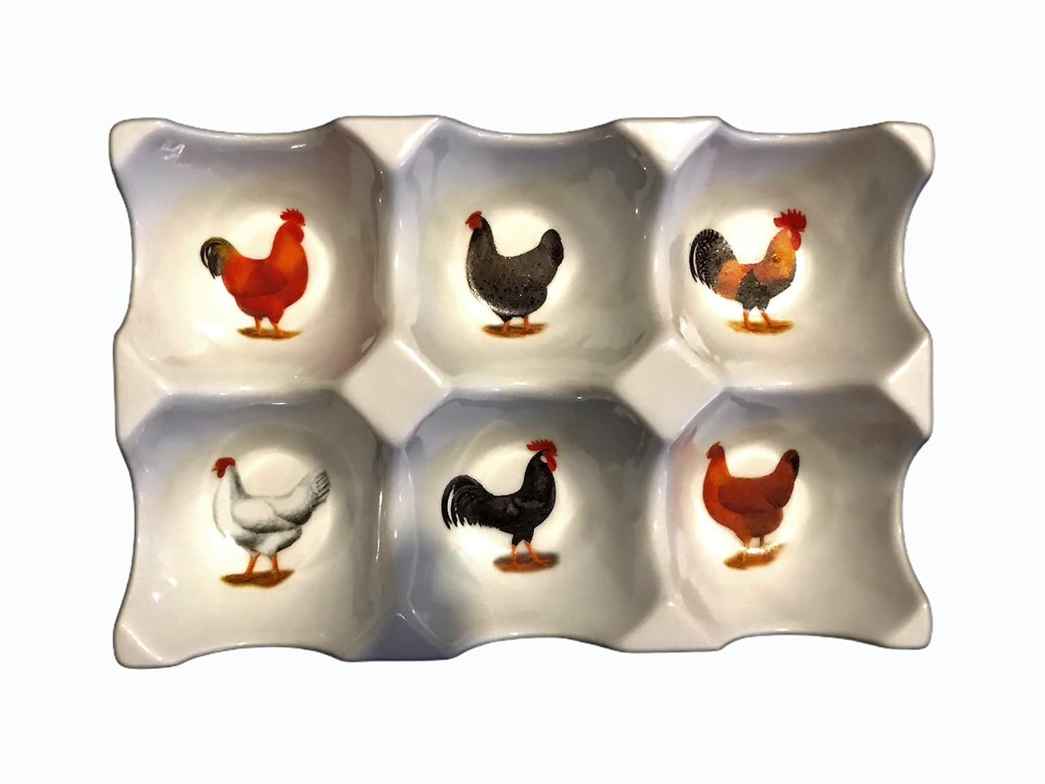 Egg Basket, Ceramic Egg Tray Traditional Chicken Design, Ceramic Egg ...