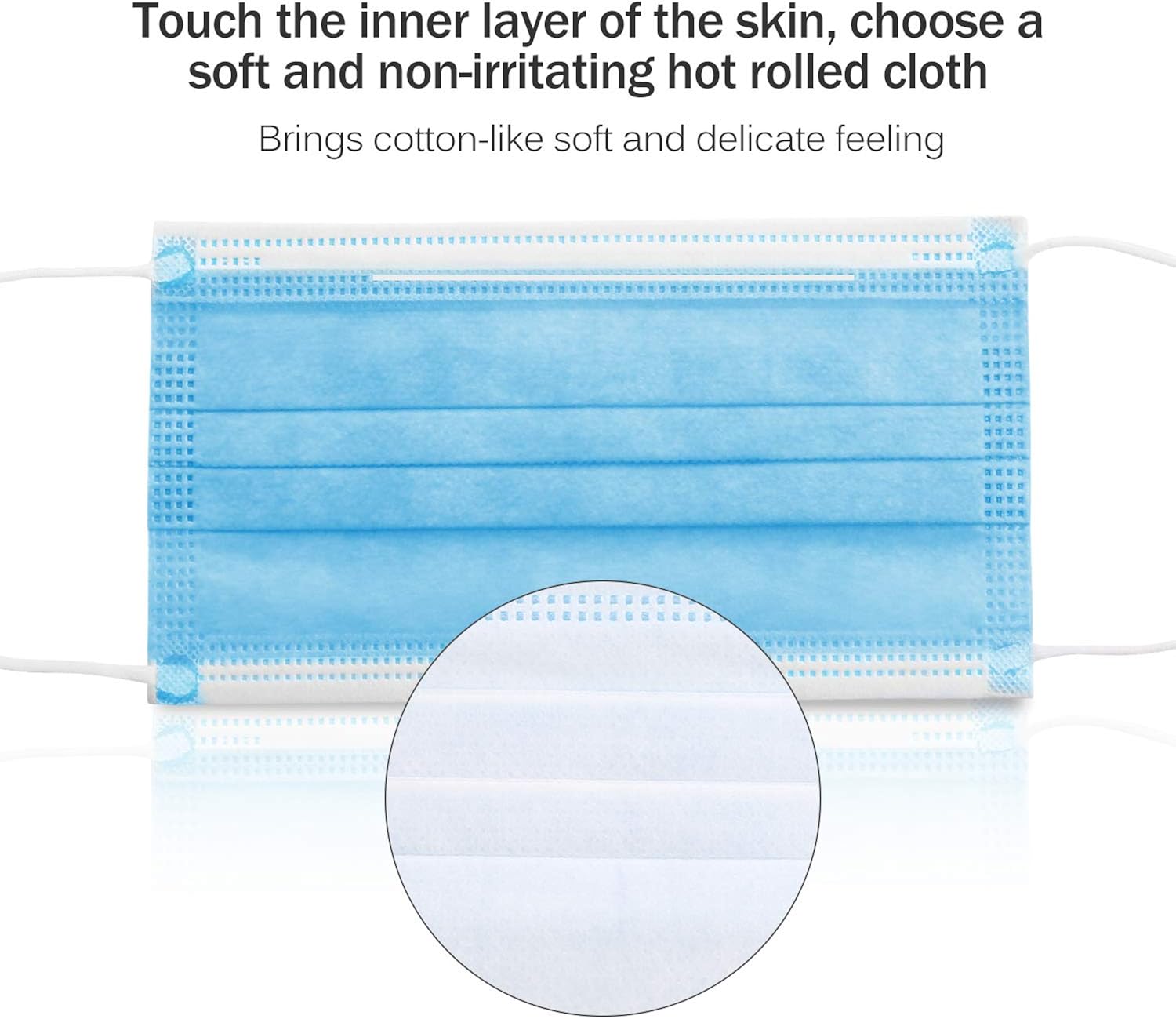 50 pcs Face Masks 3 ply Disposable Face Masks Nose Allergy Dust Mask ...