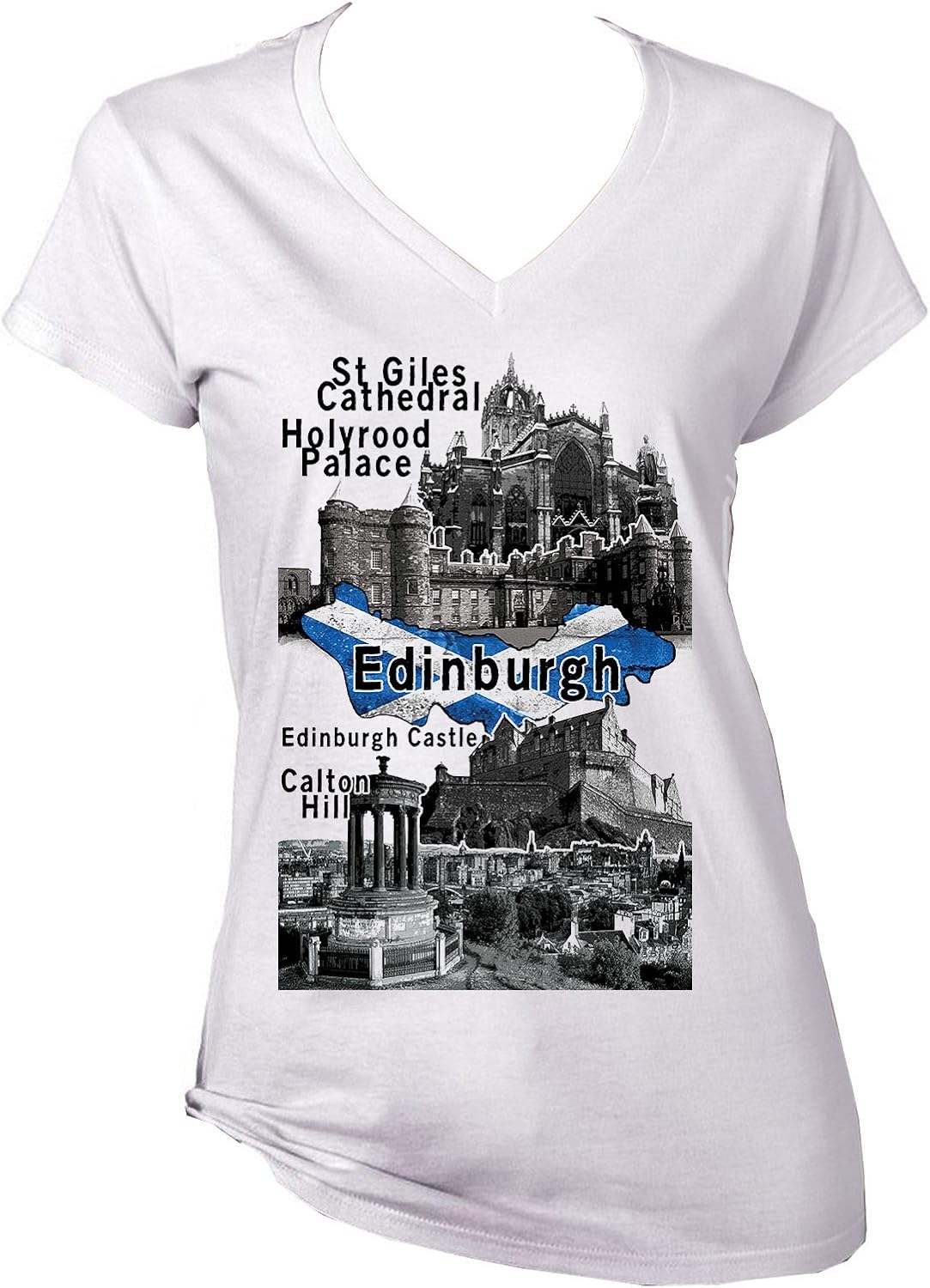 teesquare1st Women's Edinburgh Scotland White T-Shirt : Amazon.de: Bekleidung