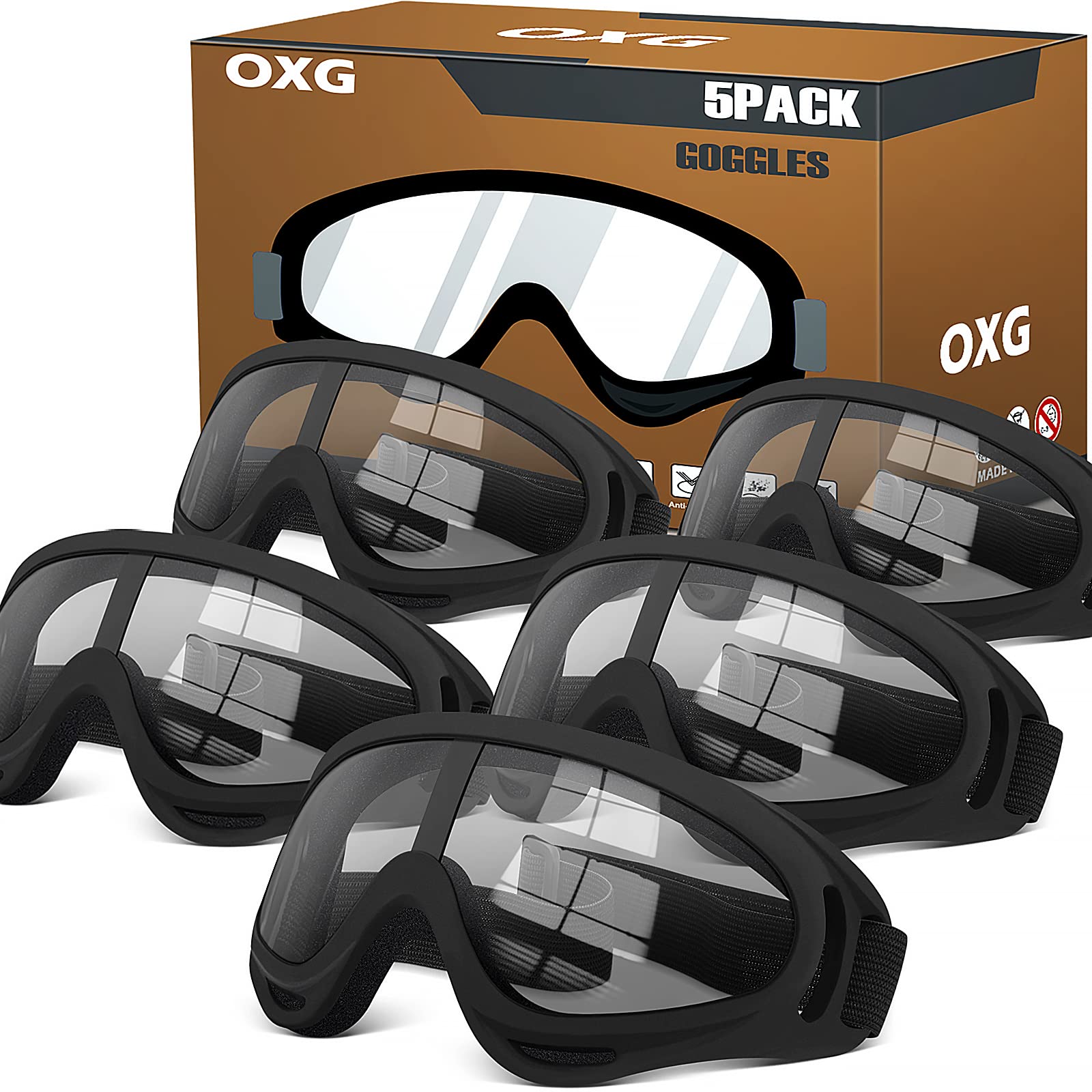 OXG 5 Pack Motorcycle Goggles for Men Women, Dirt Bike ATV Goggles Anti ...