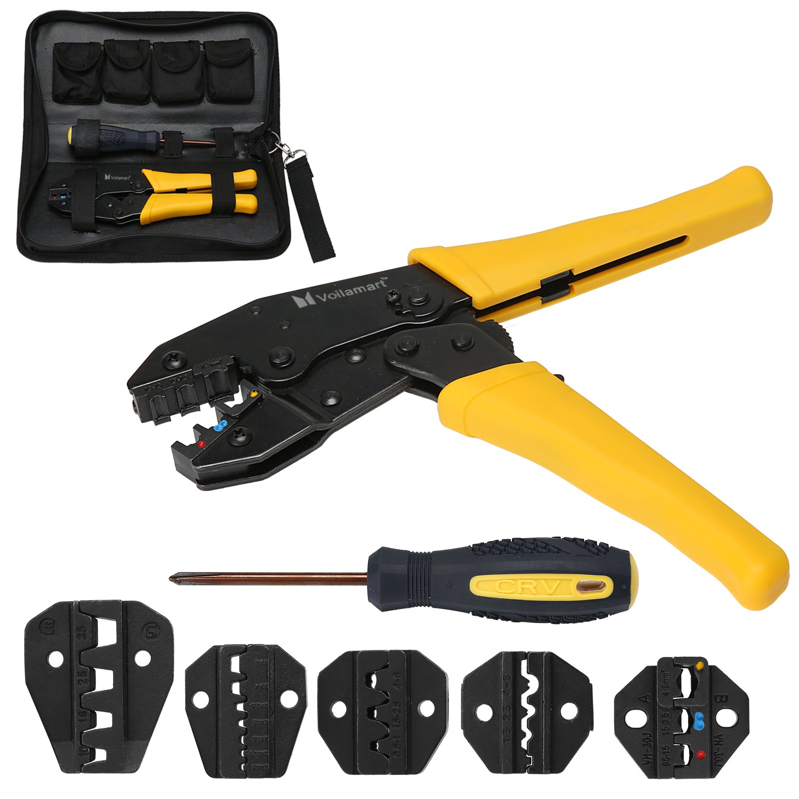 Voilamart Crimping Tool Kit Terminal Ratchet Plier Crimper 5 Voilamart Crimping Tool Kit Terminal Ratchet Plier Crimper 5