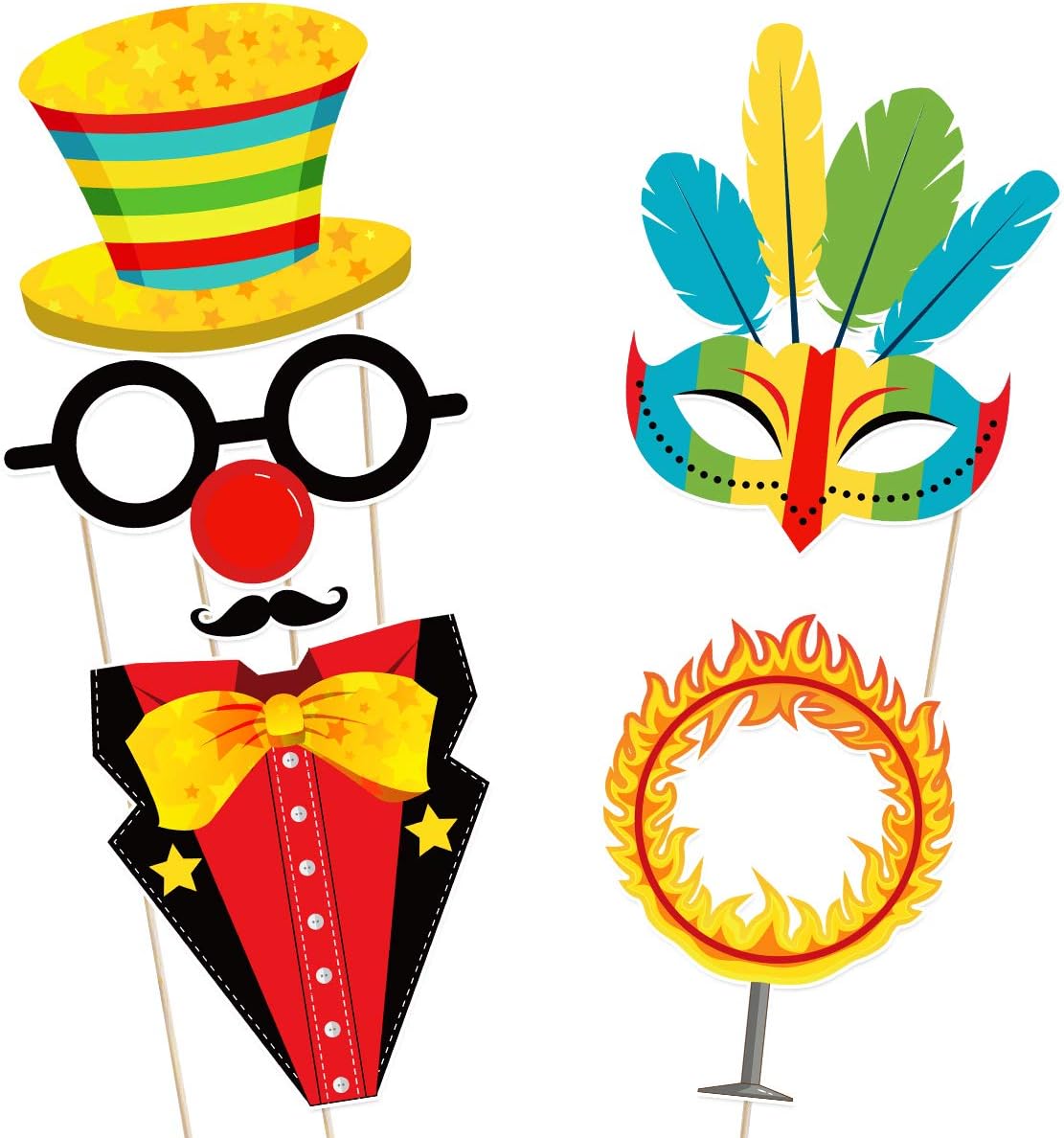 BESTOYARD Carnival Photo Booth Props Amusement Park Theme Party Photo ...