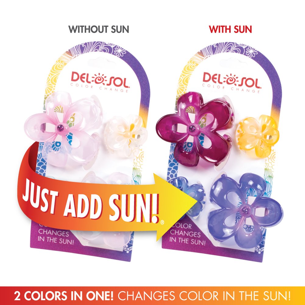 Amazon.com : Girl's Color-Changing Hair Clips by Del Sol - Plumeria ...