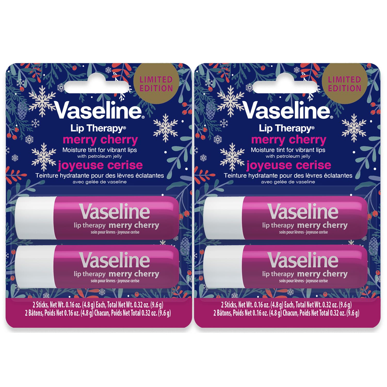 Vaseline Lip Therapy Stick Twin Pack – Merry Cherry Holiday Limited ...