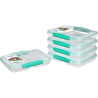 Amazon.com: Sistema 5-Piece Food Storage Containers with 3 Compartments ...