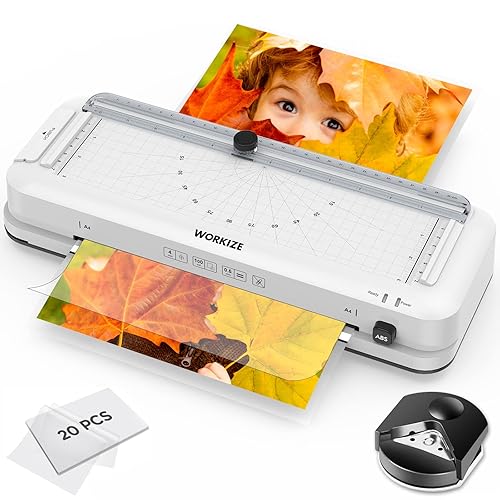 Laminator Machine with Laminating Sheets 20 Pouches, WORKIZE 9-Inch ...