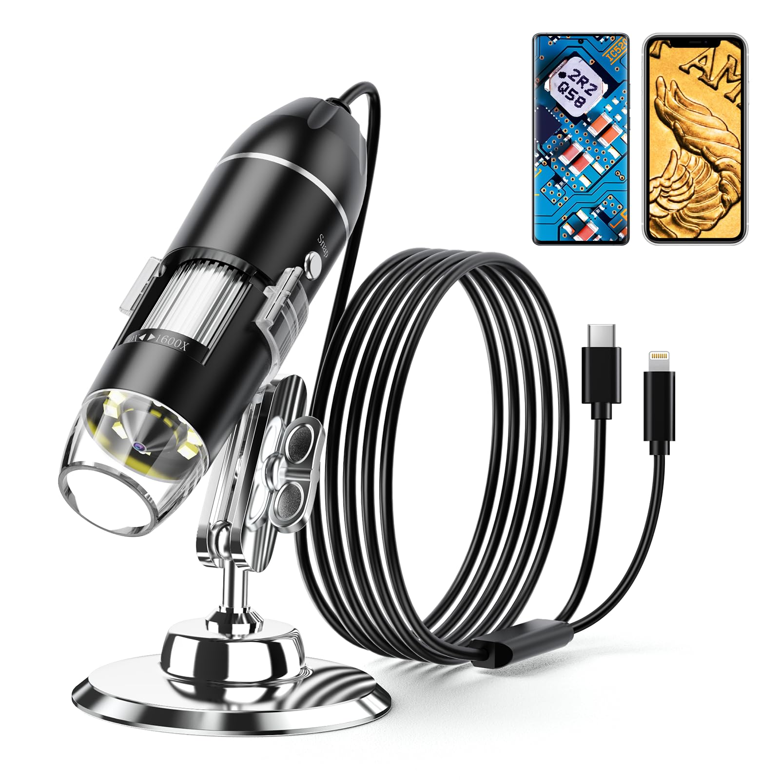 Leipan Digital Microscope - 50X-1600X Portable USB Microscope with ...