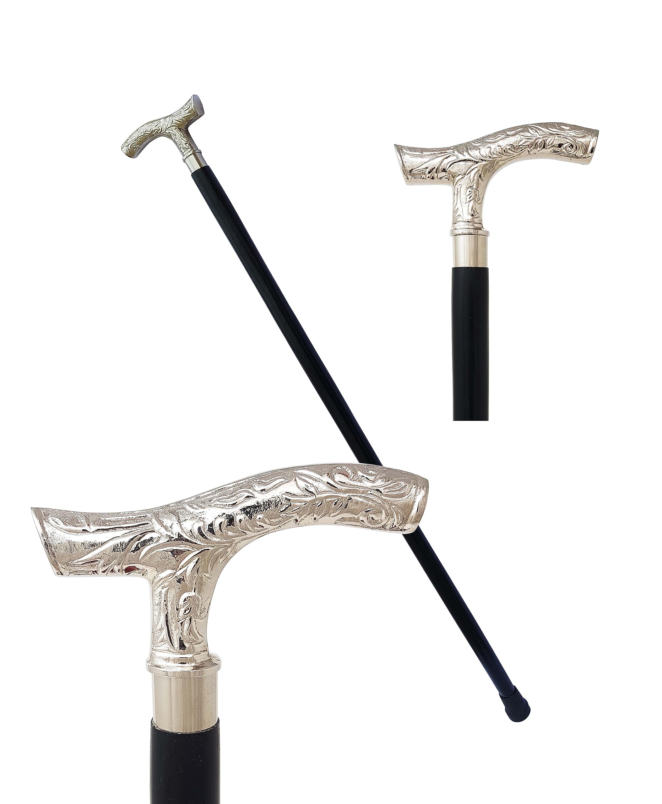 The New Antique Store - Brass Derby Handle Walking Cane Wooden Cane ...