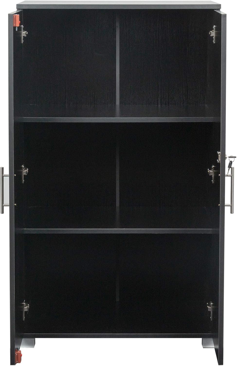 Black Office Storage Cupboard 2 Door LockingBookcase 120cm Tall – BigaMart