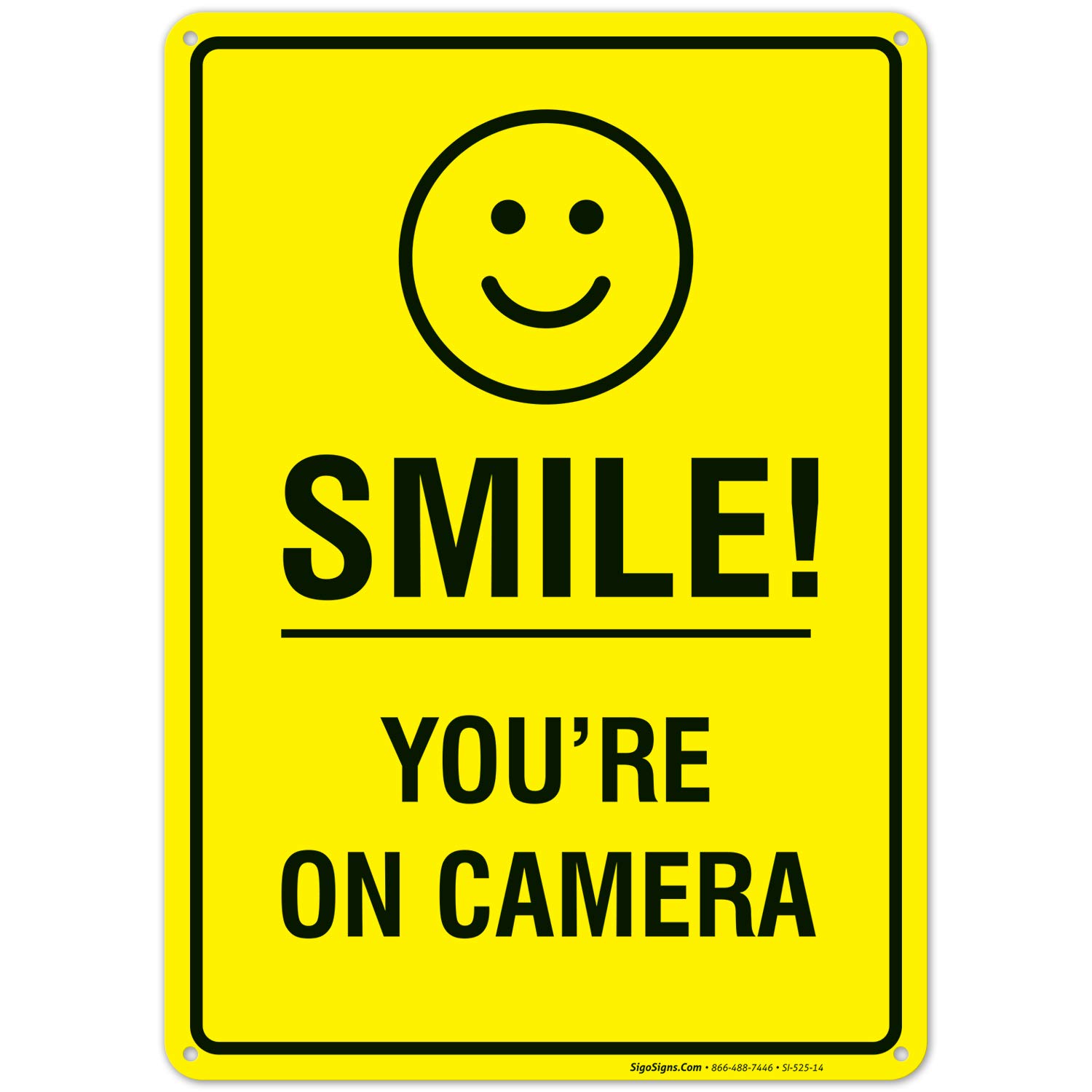 Amazon.com: Smile You're on Camera Sign, Video Surveillance Sign, 10x14 ...
