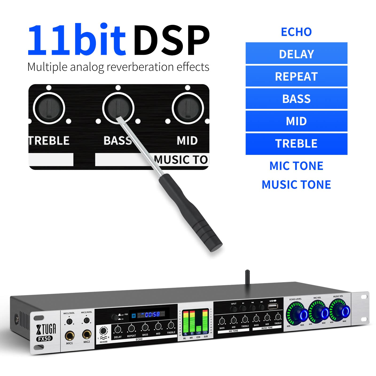 Mua XTUGA FX50 Professional KTV Digital Pre-stage Effector Anti-howling Audio Processor Echo USB ...