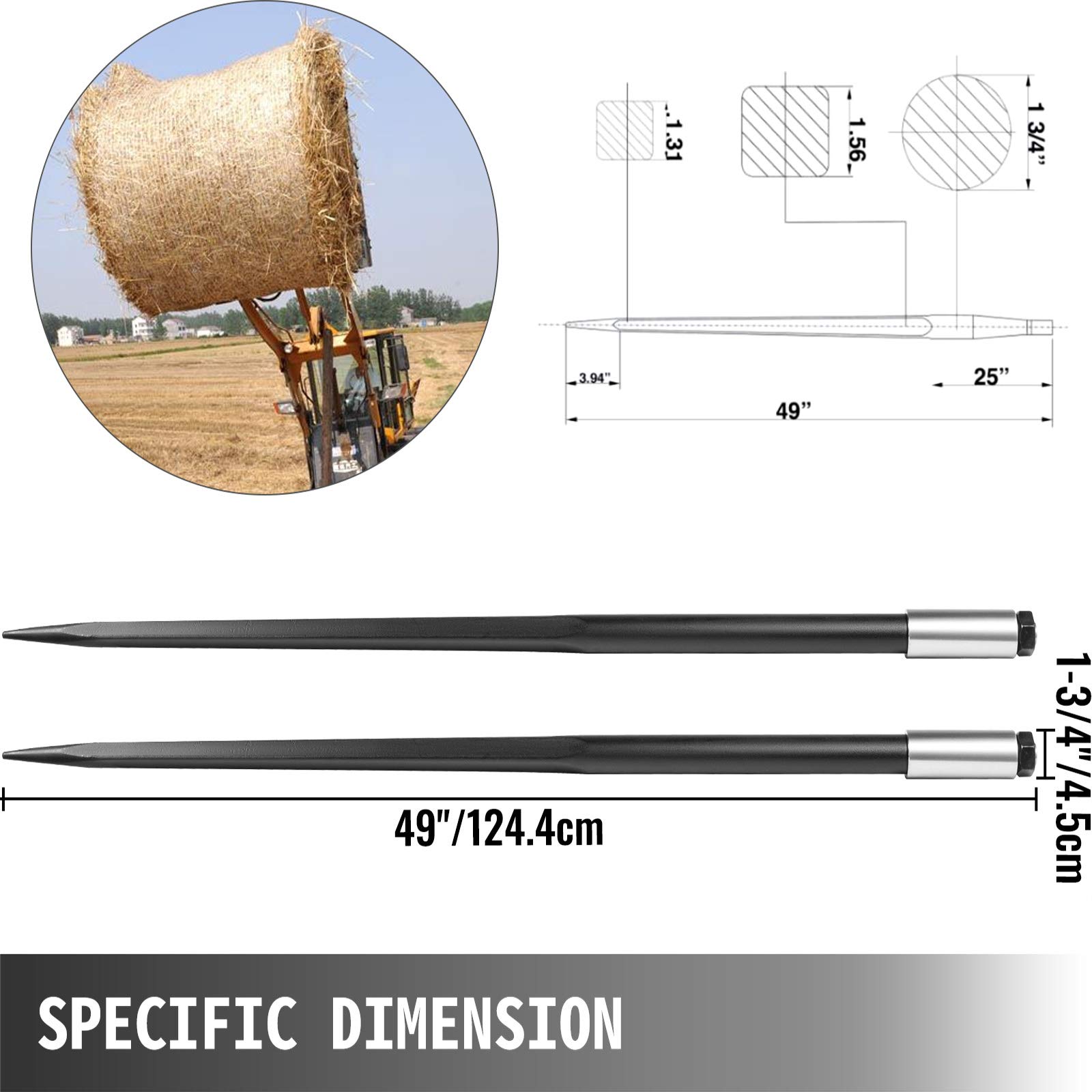Mua VEVOR Hay Spear Spears 49" Hay Bale Spear Spike, 4000 lbs Capacity ...