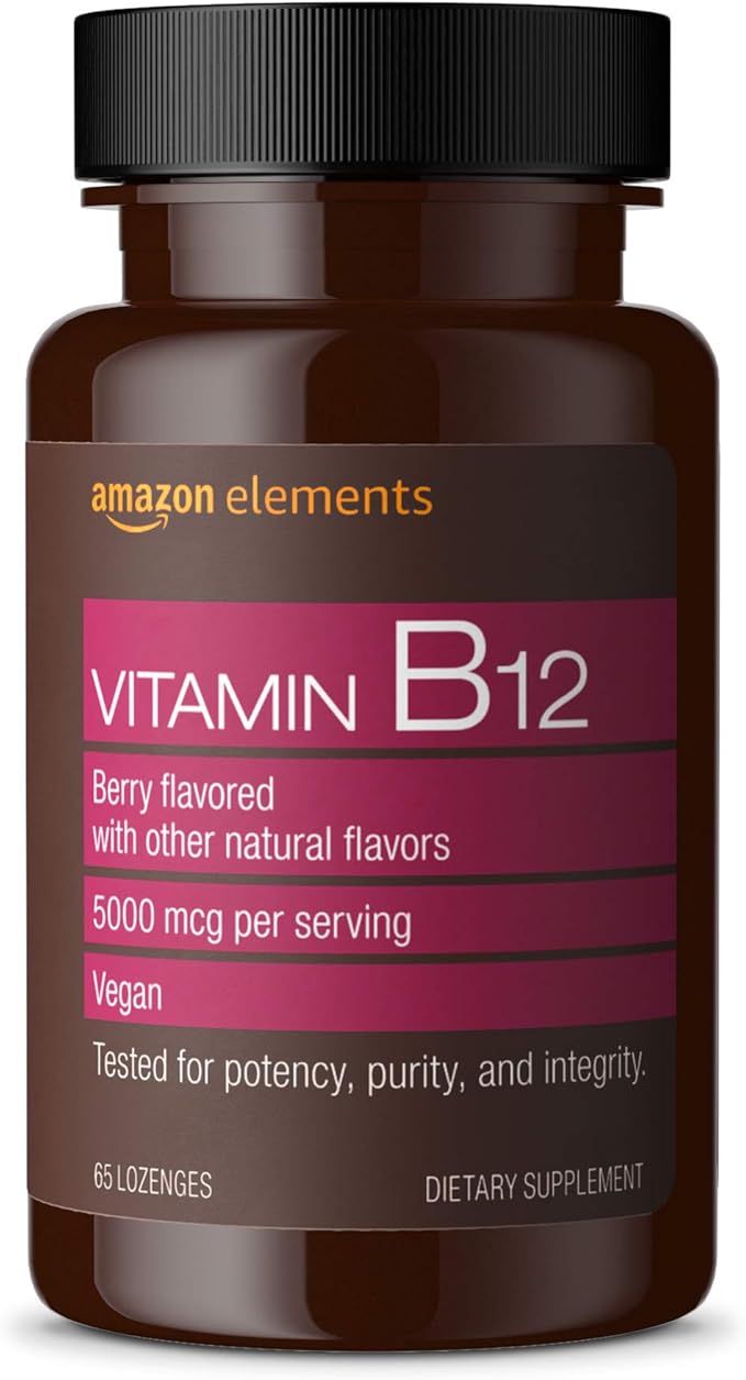 Amazon.com: Amazon Elements Vitamina B12 Metilcobalamina 5000 mcg ...