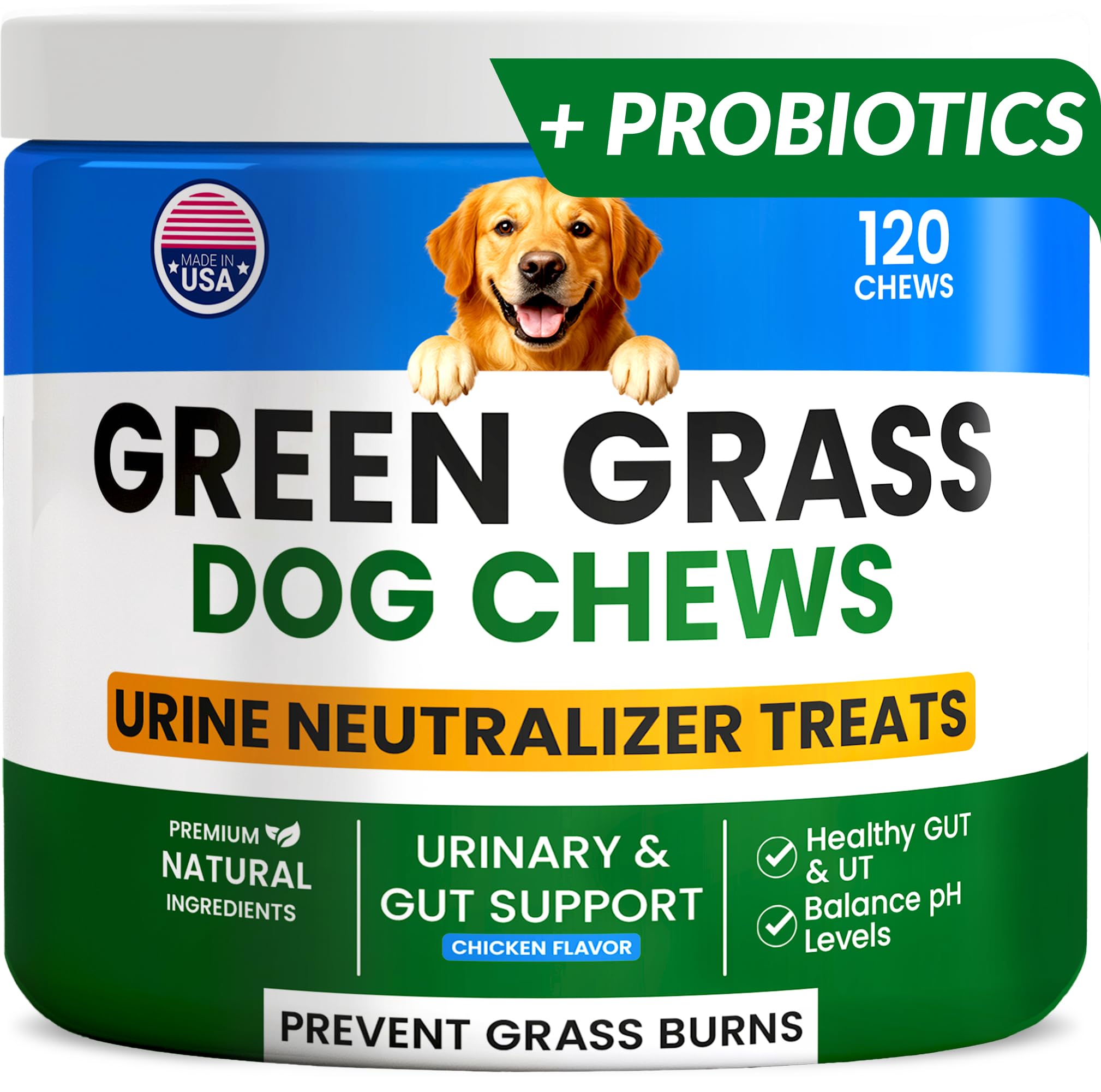 PAWFECTCHEW Green Grass Dog Chews w/Probiotics - Prevent Urine Burning ...