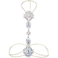 Amazon.com: Vivilly Crystal Chest Chain Gold Rhinestone Body Chain ...