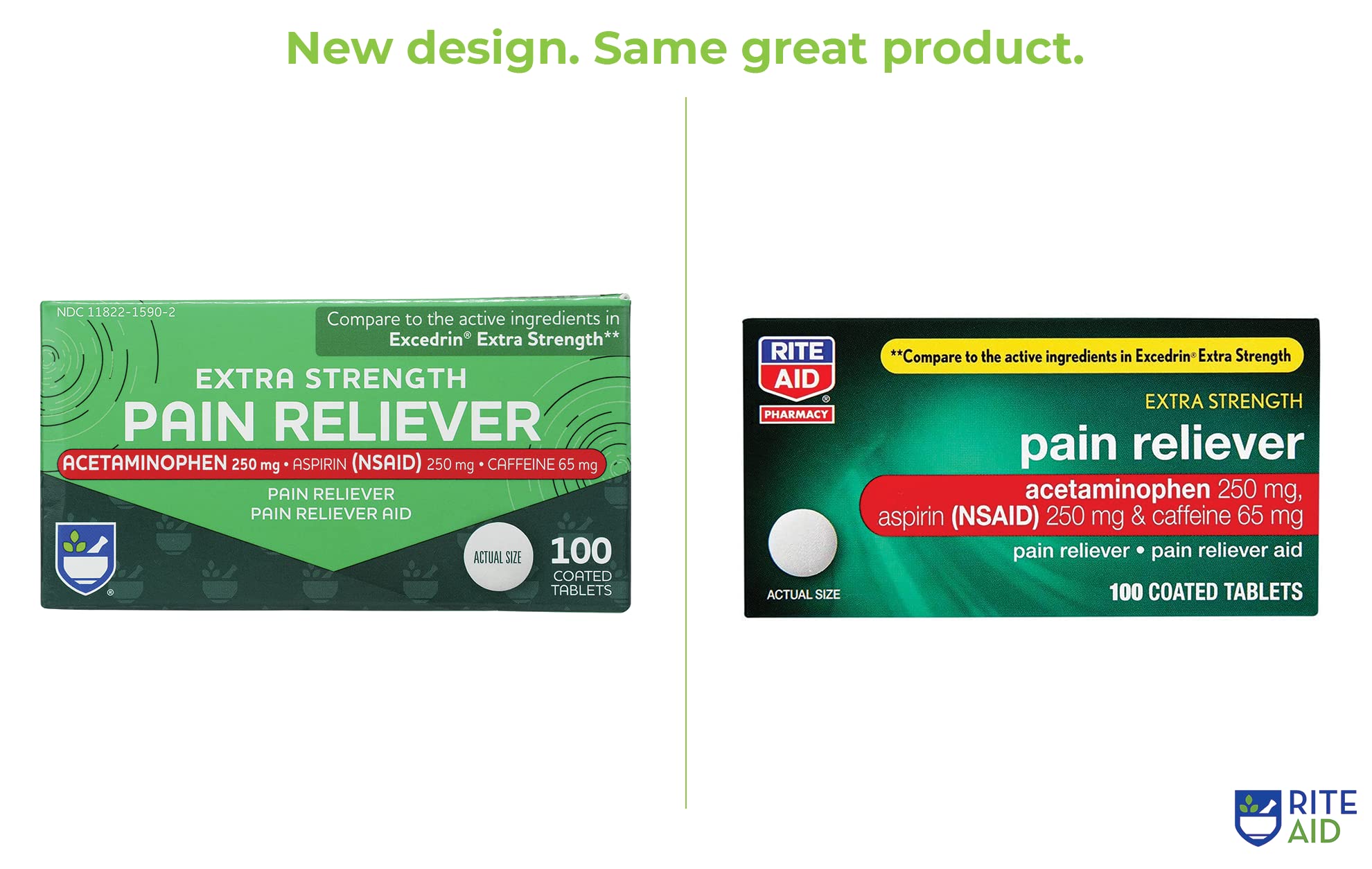 Mua Rite Aid Extra Strength Pain Reliever, Acetaminophen 250mg, Aspirin ...
