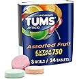 Amazon.com: Tums Extra Strength 750, Assorted Fruit, 3 Rolls - 24 ...