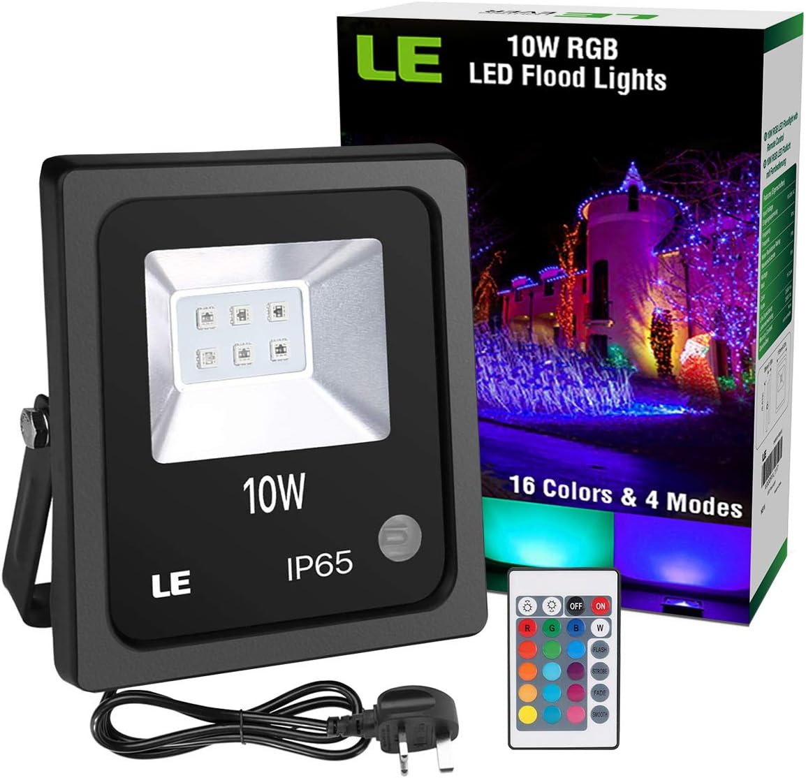LE 10W RGB Flood Light, Colour Changing LED Garden Light with Remote ...