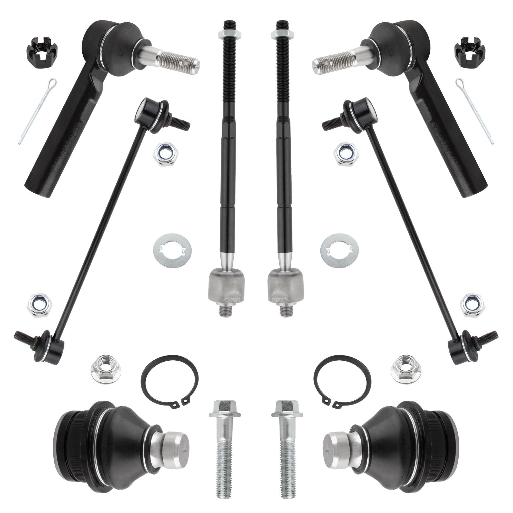 YMAUGP 8pcs Front Suspension Kit Front Inner Outer Tie Rod Ends Lower ...