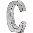 Amazon.com: CraftyCrocodile 7" Galvanized Metal 3D Wall Letter Block J ...