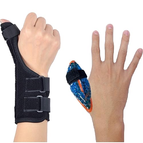 BodyMoves Thumb Splint Brace Plus Finger Hot and Cold Gel Pack- for de ...
