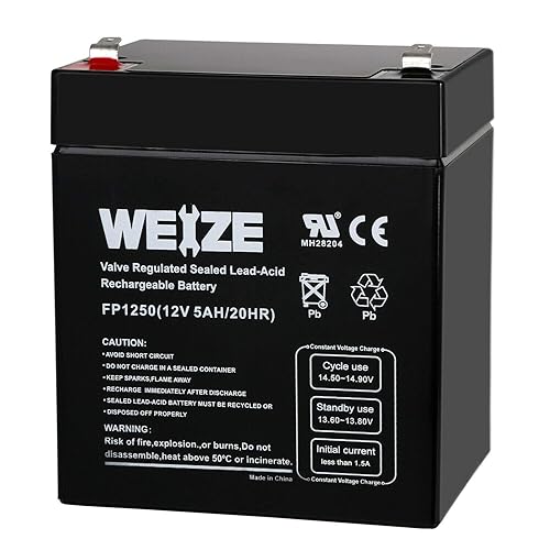 WEIZE 12V 7AH Rechargeable Sealed Lead Acid Battery for Razor E200 ...