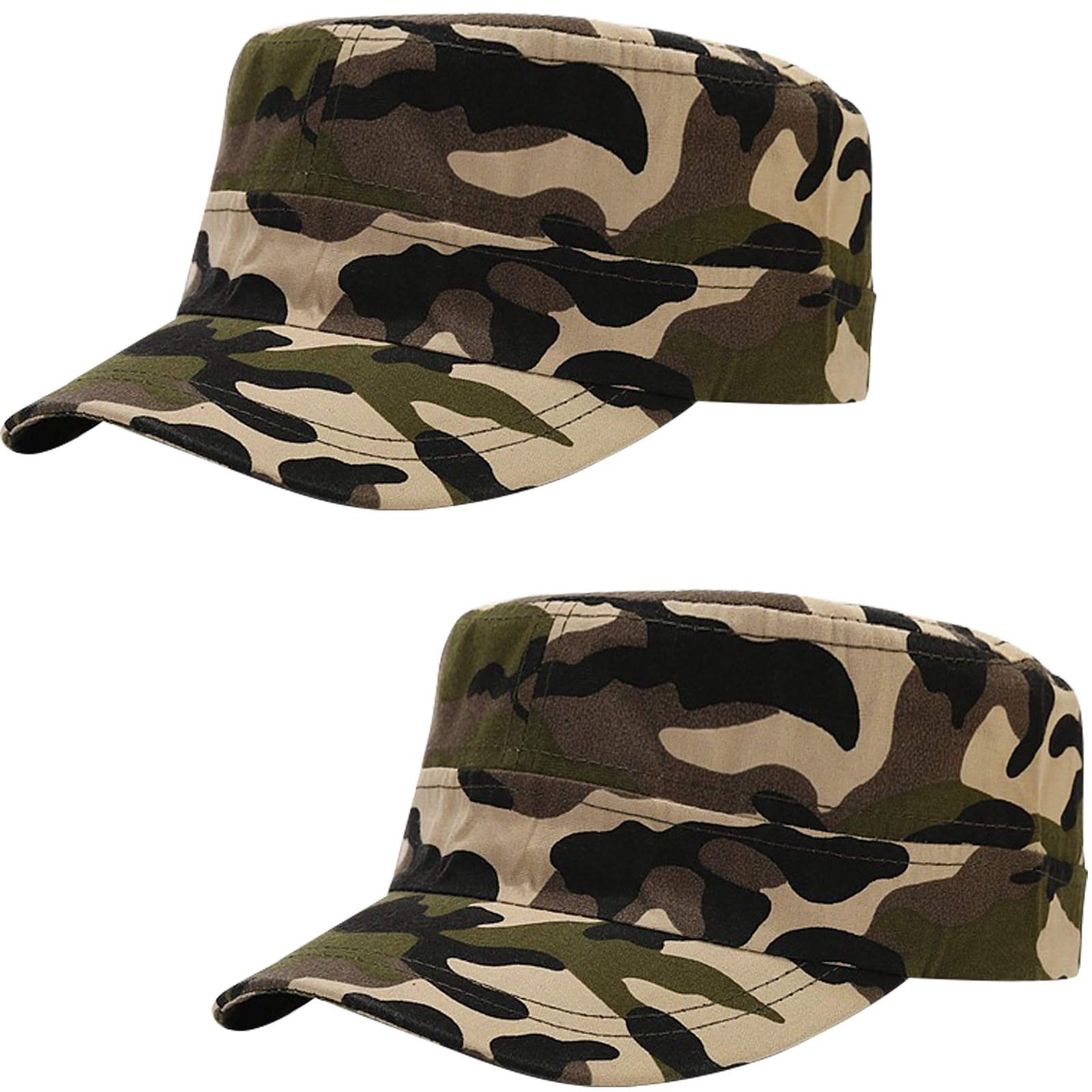 2 Pcs Jungle Camouflage Cadet Army Cap Military Hat | Breathable Combat ...