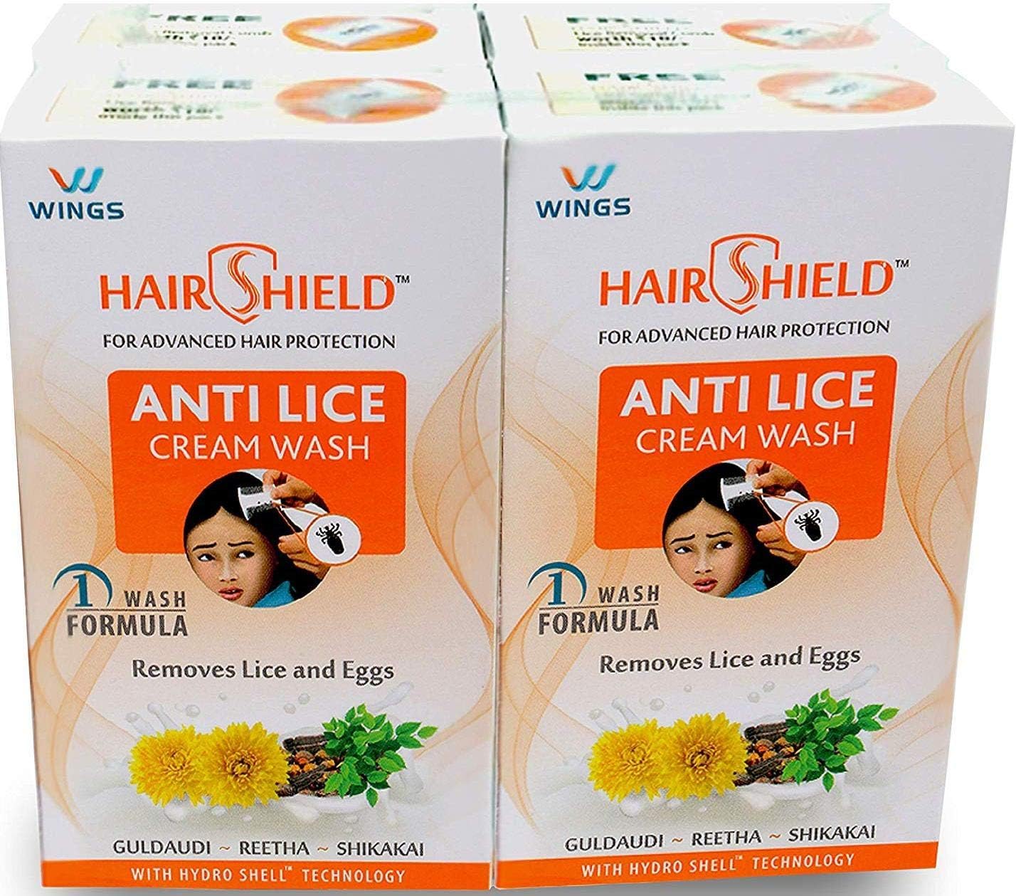 Hairshield Anti Lice Cream Wash 30 Ml X Pack Of 6 = 180 Ml Free Head ...