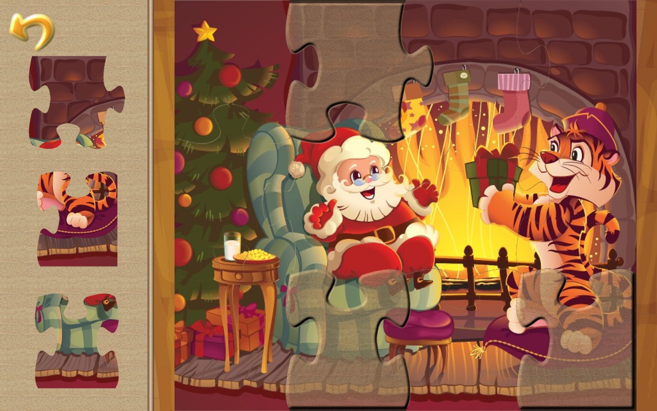 Happy Christmas Time with Santa Claus, Snowman, Elf, Reindeer Jigsaw ...
