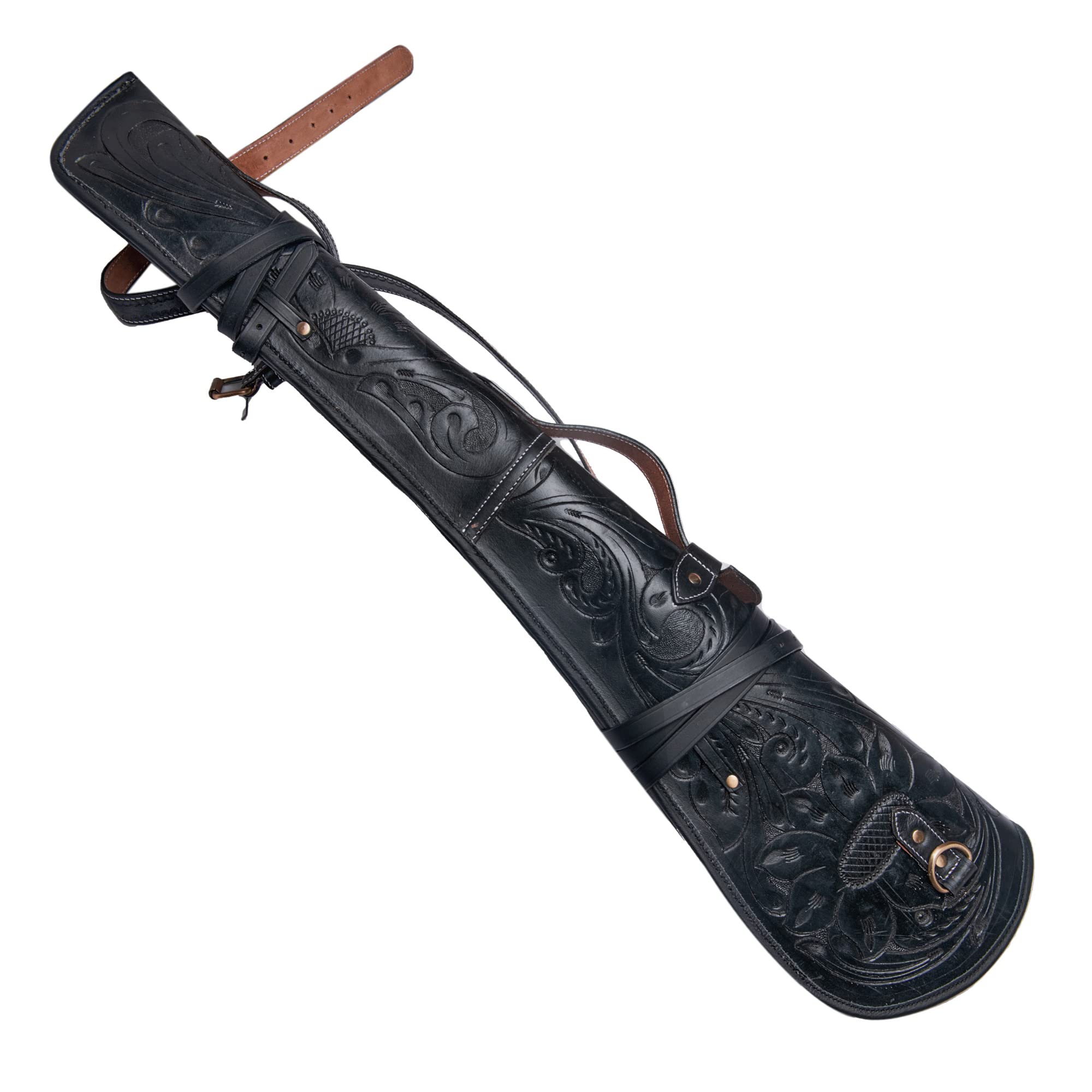 Hulara Genuine Leather Engraved Rifle Case Western Scabbard fits 16 to ...