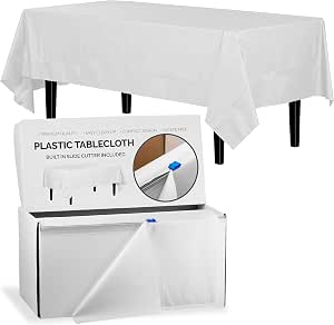 Amazon.com: Exquisite 54 Inch X 300 Feet White Plastic Table Cover Roll ...