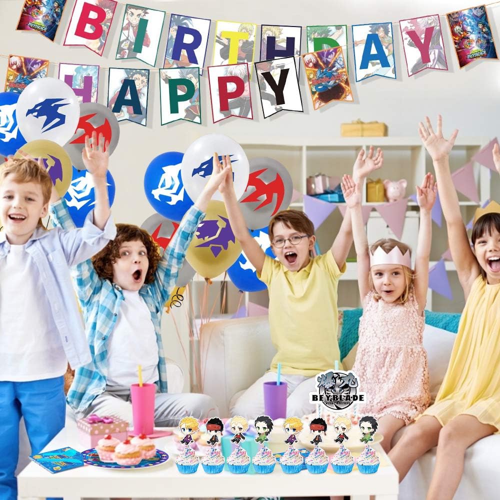 109 Pcs Beyblade Party Supplies for 10 Guests, Beyblade Birthday Party ...