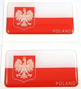 Amazon.com: Poland Polska Flag Domed Decal 3D Sticker Emblem 2.6" Set ...