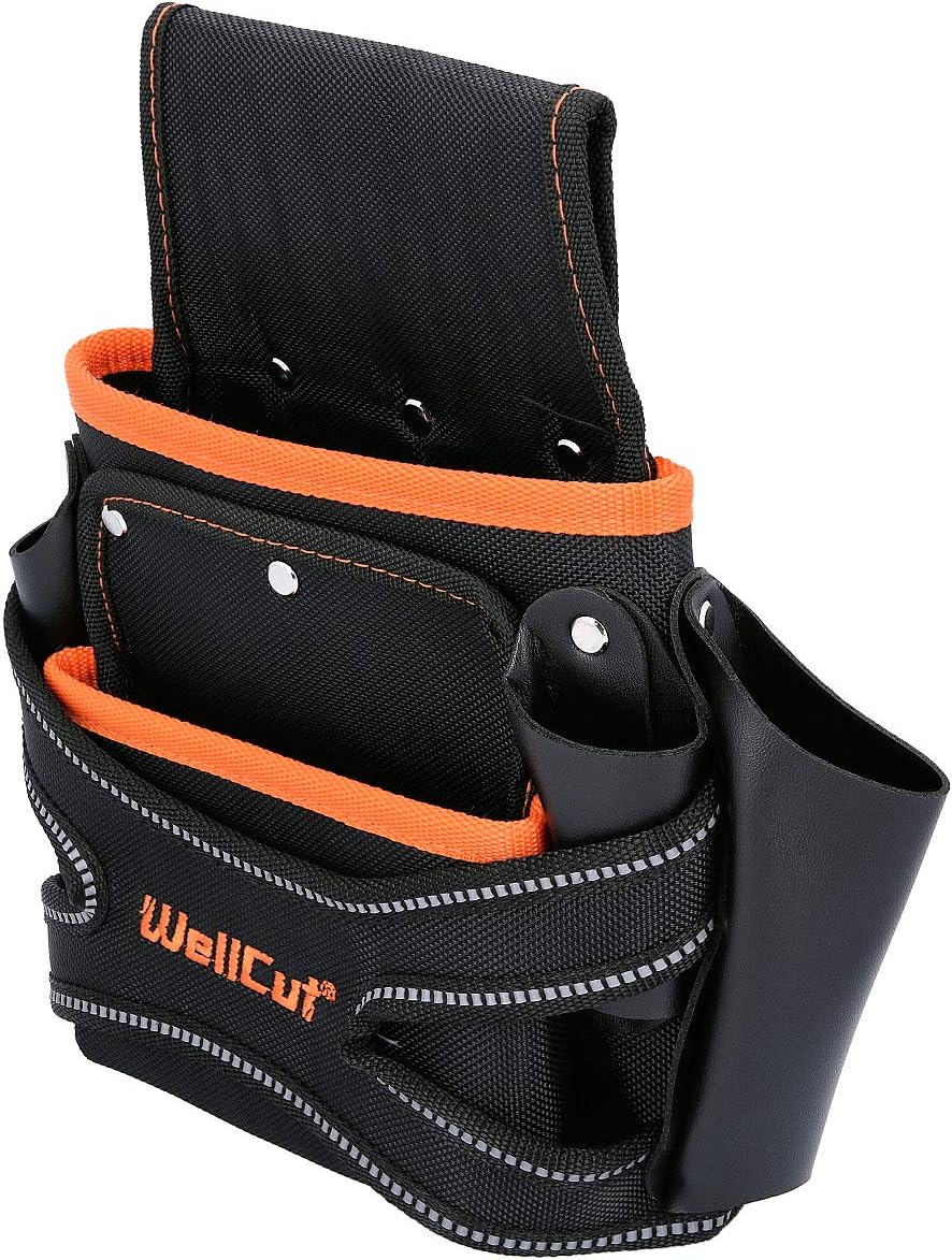 WELLCUT Nylon Heavy-Duty 2 Pocket Nail Screw Storage Fixing Tool Belt ...