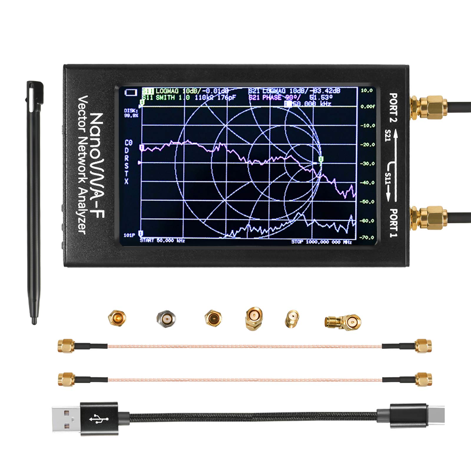 Mua NanoVNA-F Vector Network Analyzer HF VHF UHF UV VNA Antenna Analyzer 10kHz-1.5GHz 4.3 inch ...