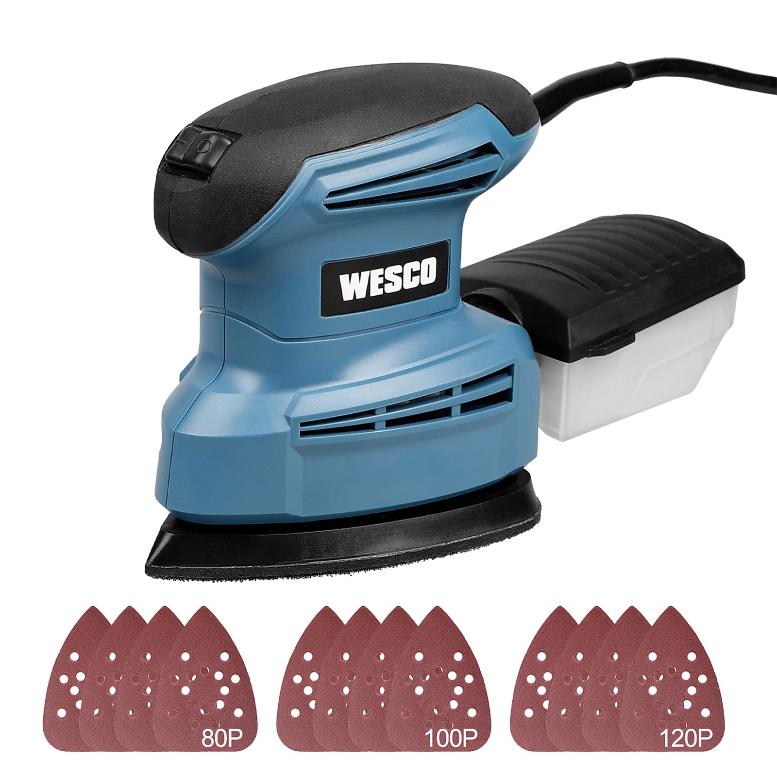 Mua WESCO Compact 1.3A Detail Sander, with 12Pcs Sandpapers, 14,000 OPM ...