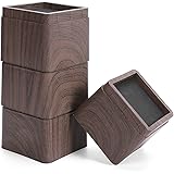 Amazon.com: MIIX HOOM - 3 inch Bed Risers with Dark Wooden,Heavy Duty ...