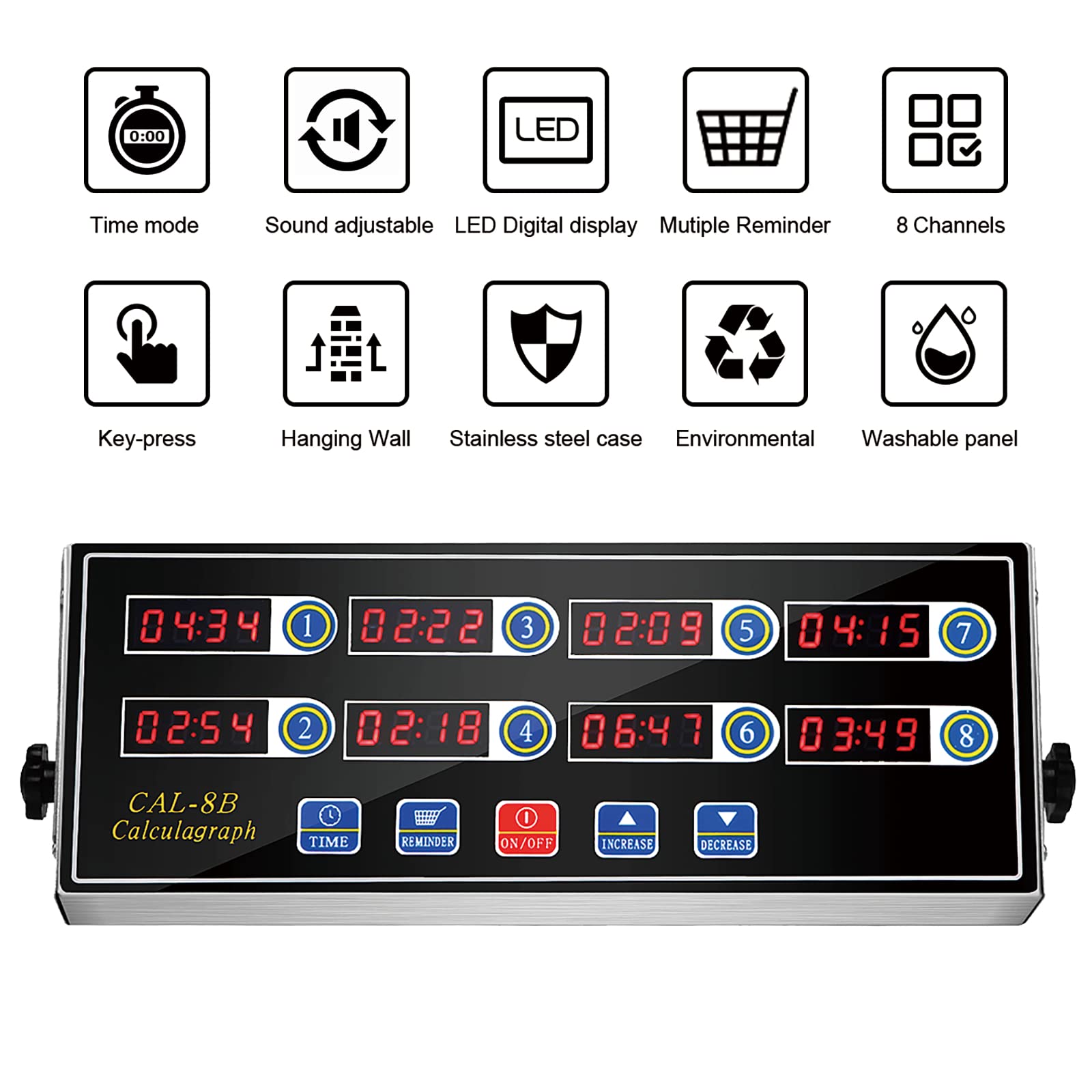 BIZOEPRO Kitchen Timers For Cooking, 8 Channel, Commercial Grade ...