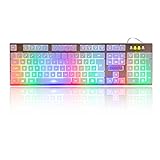 Amazon.com: Azio PRISM USB Wired Keyboard with 7 Colorful Backlights ...
