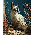 Amazon.com: Paint by Number for Adults, Siamese cat with a Sand Castle ...