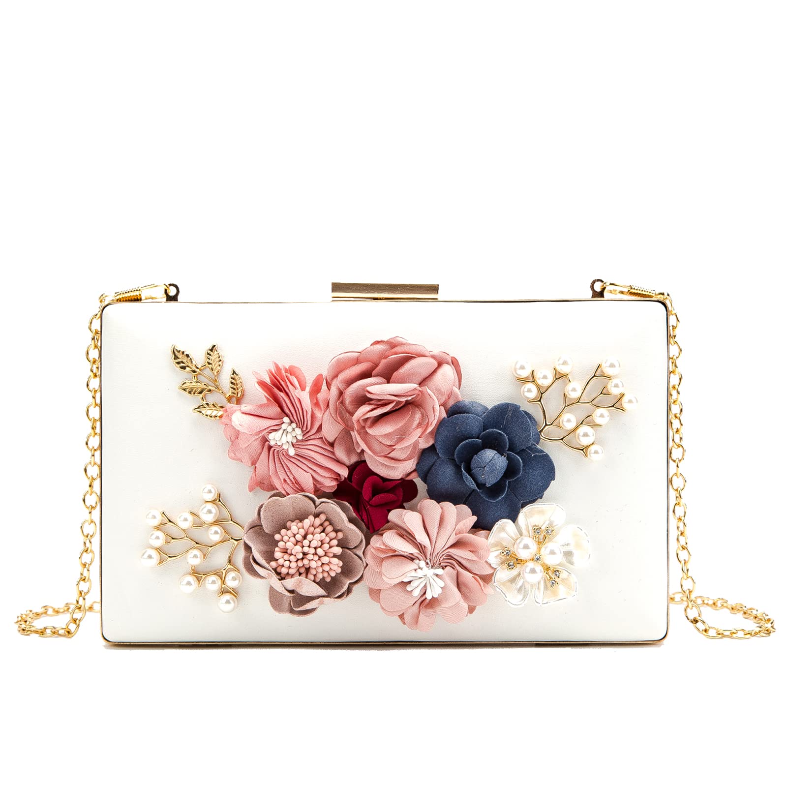 LETODE Women's Flower Wedding Clutch Purse Bride Floral Clutch Bag ...