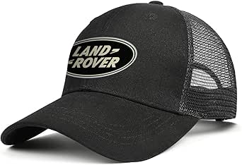 Men/Womens Black Land-Rover-Logo-Peak Cap Fashion Plain Adjustable ...