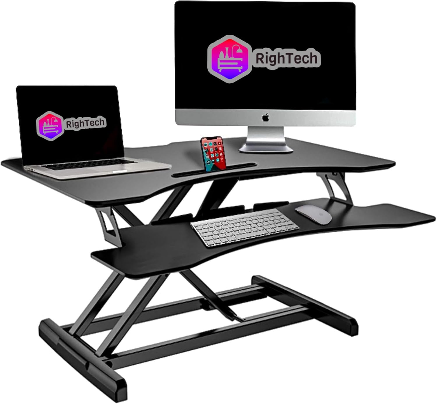 RIGHTECH Sit Stand-Desk Standing Desk Converter| Height Adjustable Standing Desk |Ergonomic ...