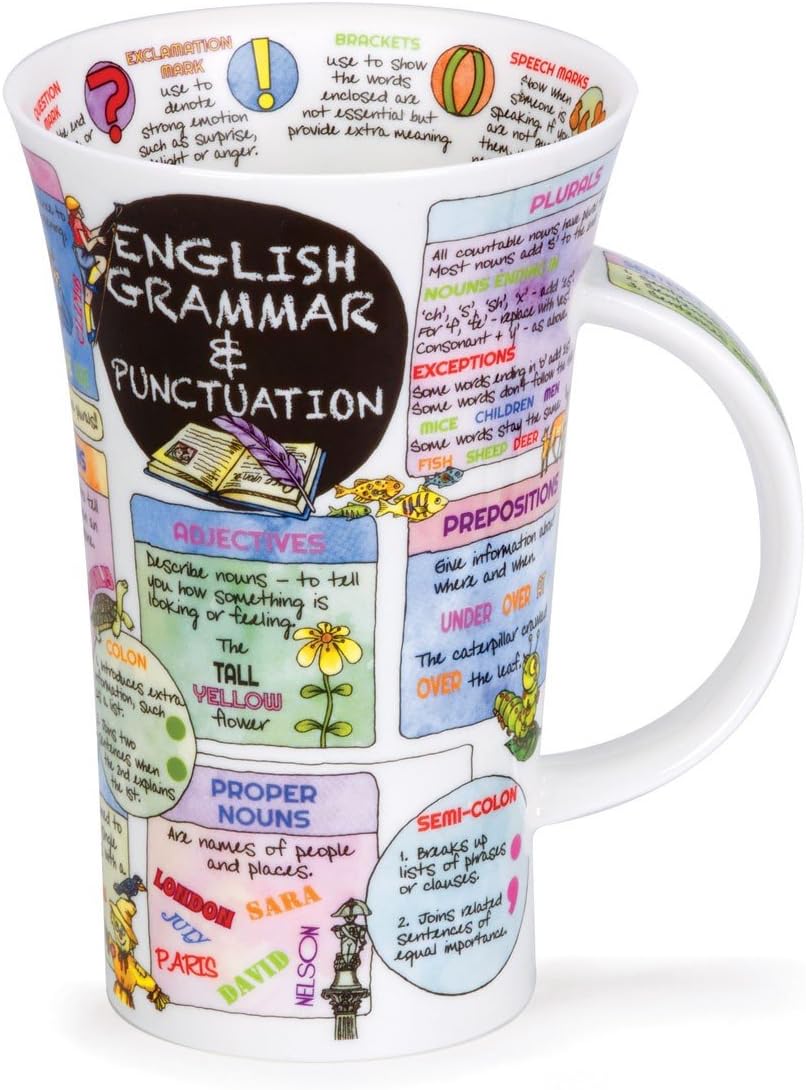 Dunoon Glencoe Fine China Educational ENGLISH GRAMMAR & PUNCTUATION Mug ...