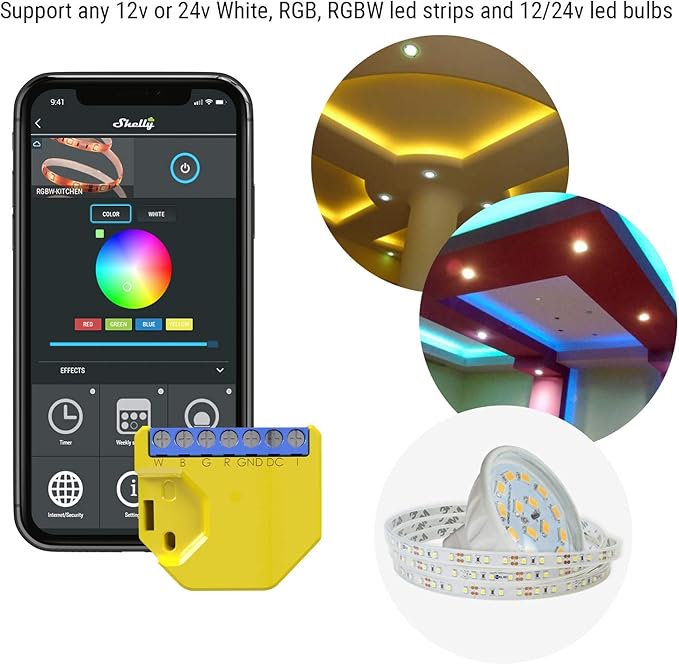 Shelly RGBW 2 Controller WiFi Smart Remote Wireless LED Light Strip ...