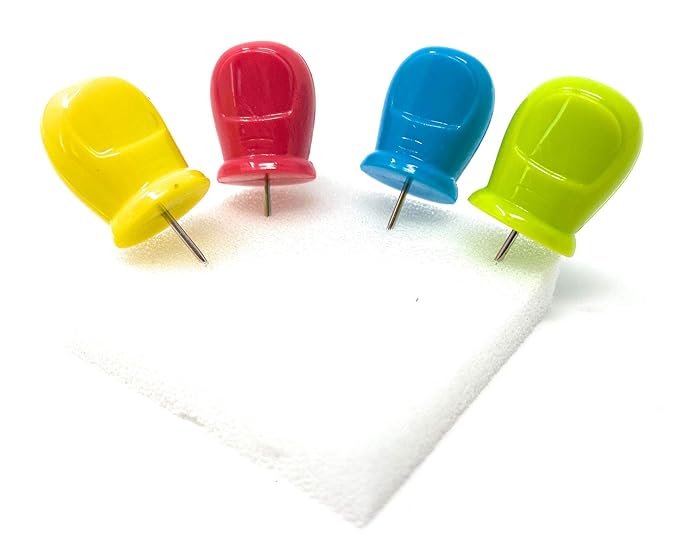 Thumb Shaped Push Pins Tacks - 4 Pcs Set Heavy Duty Large Jumbo Thumb ...