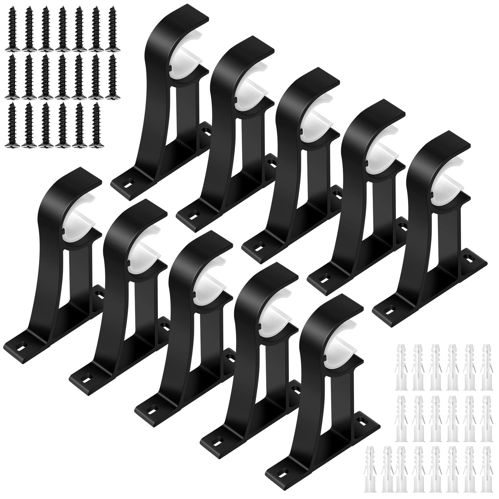 KOLAKO Curtain Rod Bracket, 10 Pack Heavy Duty Curtain Rod Holders ...