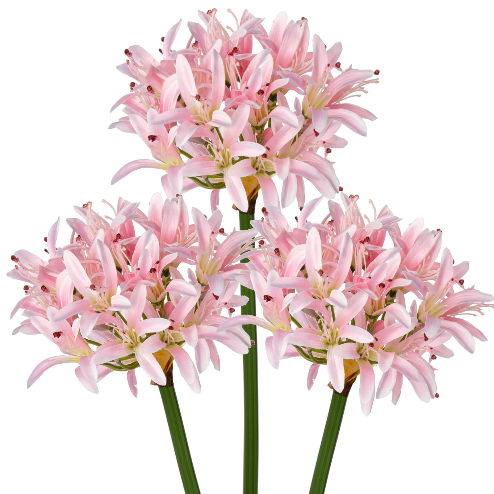 Hollyone 31” Pink Artificial Agapanthus Lily Flowers with Long Stem ...
